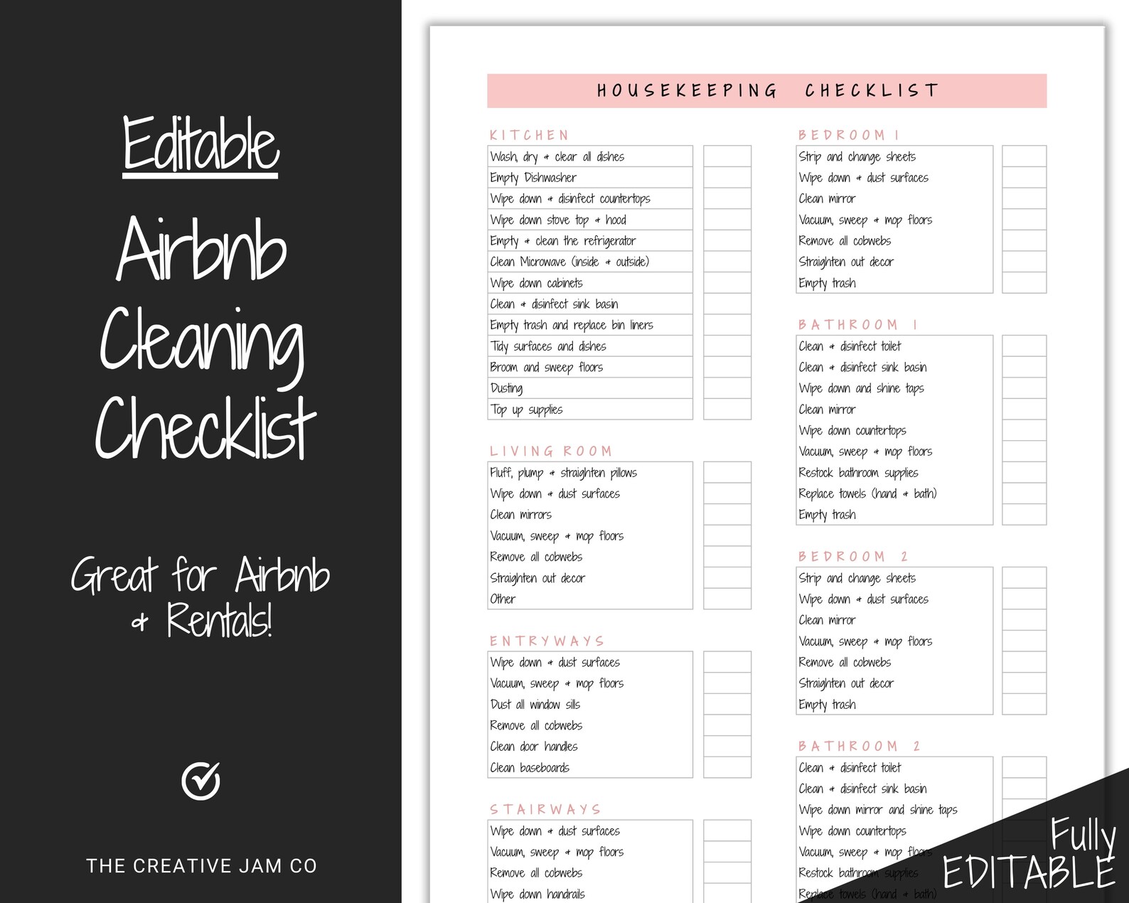 Airbnb Cleaning Checklist EDITABLE Housekeeping Cleaning Etsy Airbnb Cleaning Checklist EDITABLE Housekeeping Cleaning Etsy