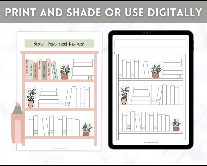 Book Tracker Printable Bookshelf Reading Poster Reading - Etsy