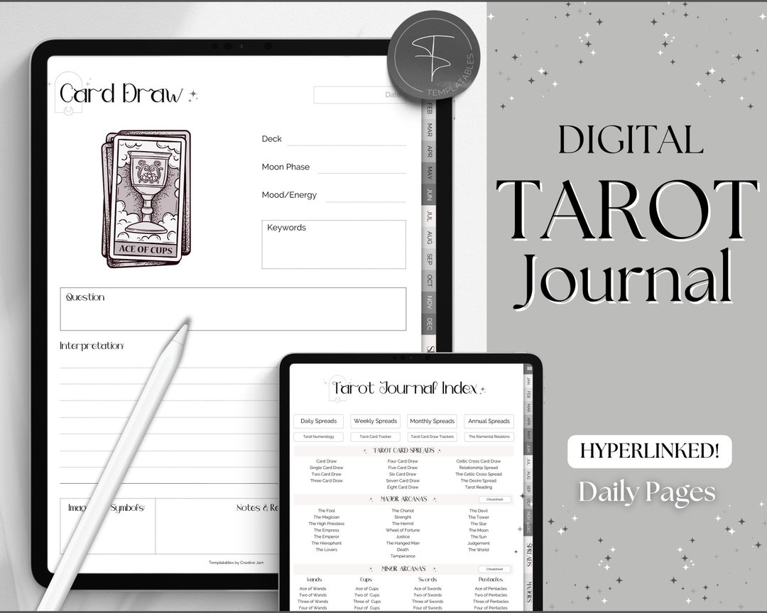DIGITAL Tarot Planner, Tarot Journal Workbook, Goodnotes, Daily Card ...