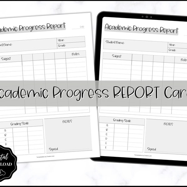 Homeschool Report Card, Printable Report Card, Editable Report Card Template, Homeschool ...