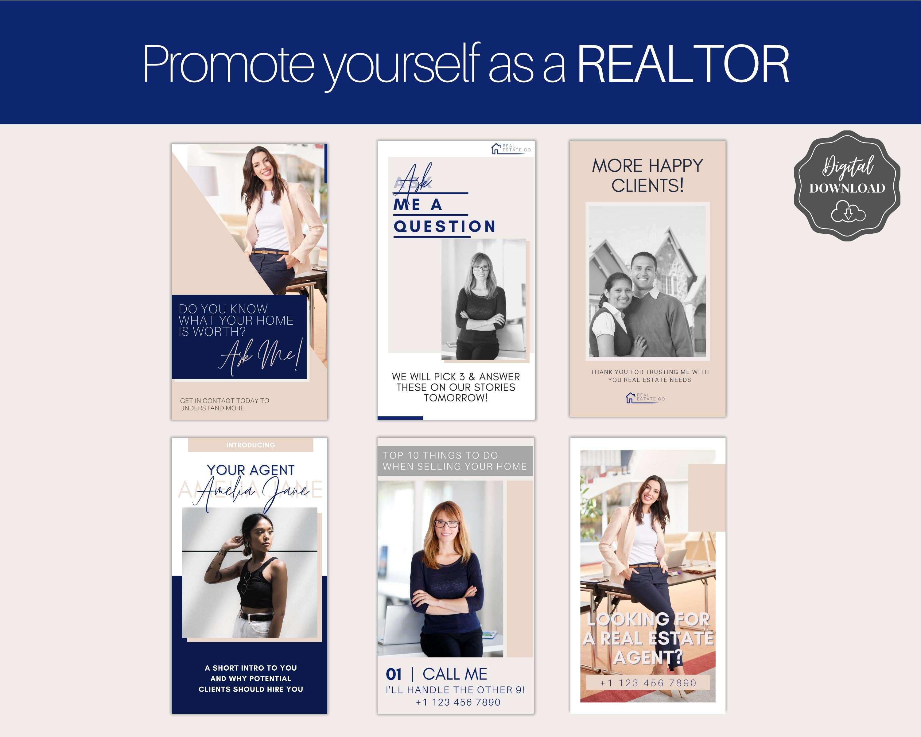 65 REALTOR Instagram Story Templates. Editable Real Estate | Etsy