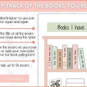 Bookshelf Printable, Reading Tracker, Reading Poster, Book Tracker ...