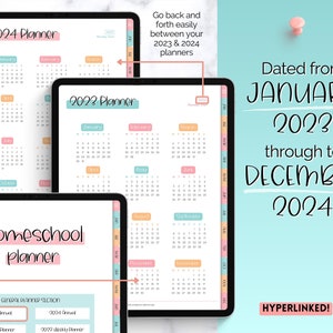 Homeschool Digital Planner, 2023 & 2024, Lesson Plan Template, Home ...
