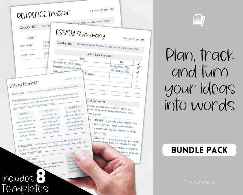 Essay Planner Printable BUNDLE for Students Essay Writing - Etsy