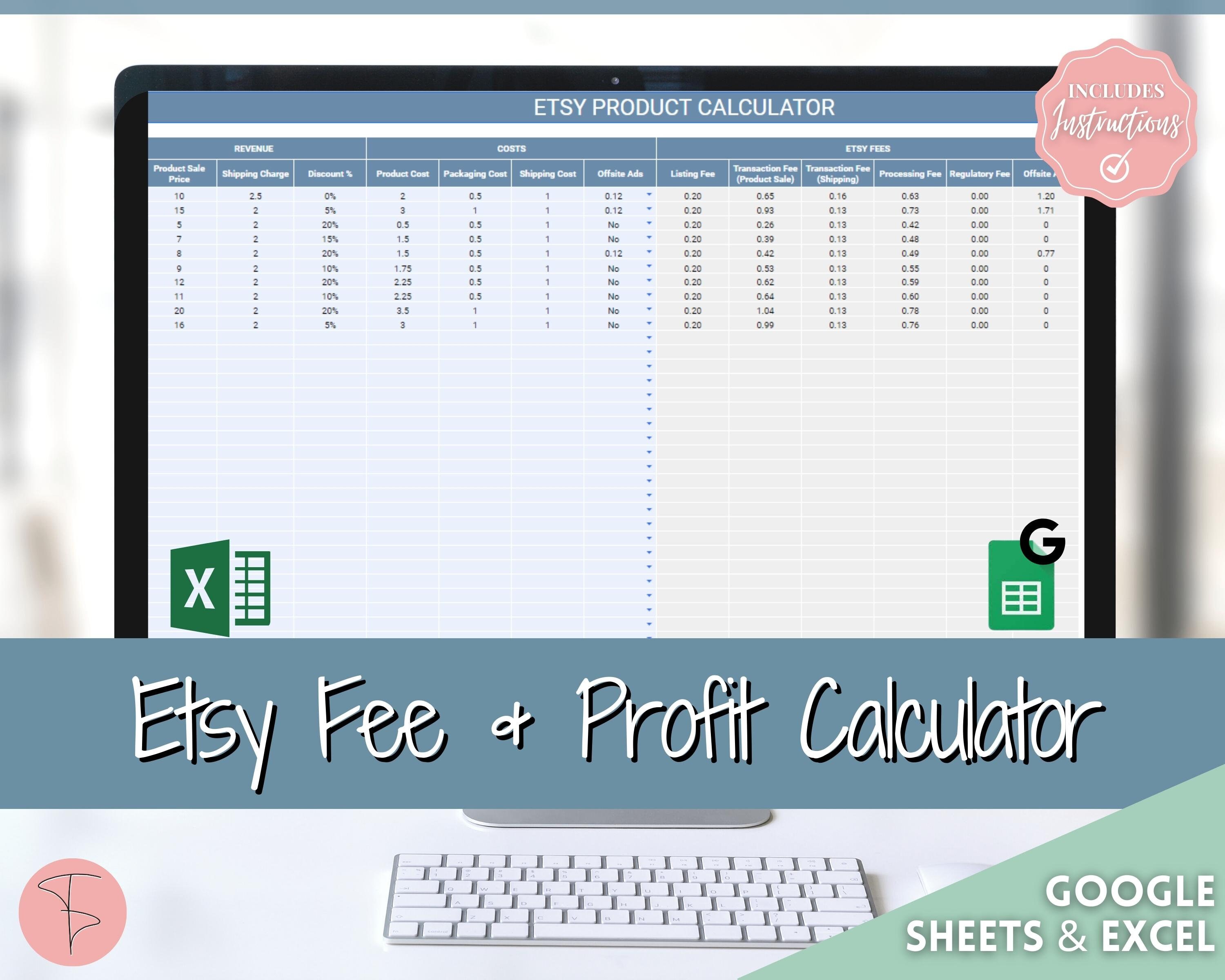 Print On Demand Profit Calculator For Google Sheets Side, 54% OFF
