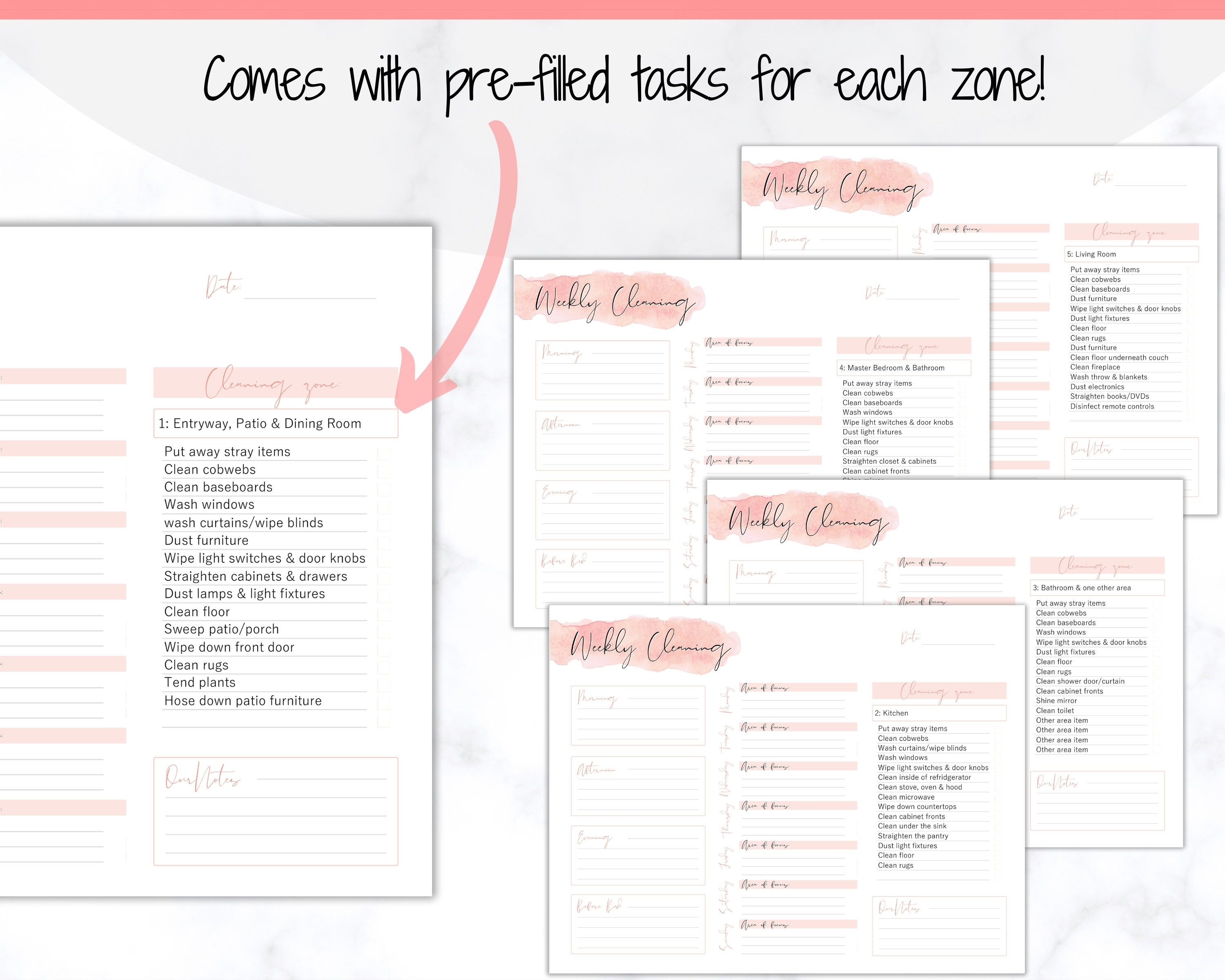 EDITABLE Cleaning Planner FLYLADY Daily Routine Cleaning | Etsy