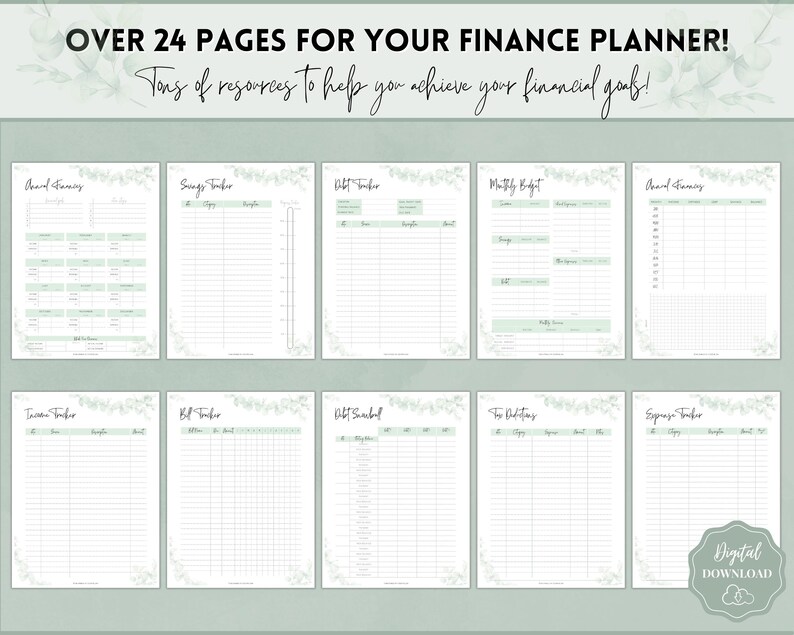 Budget Planner Printable BUNDLE Financial Tracker Savings - Etsy