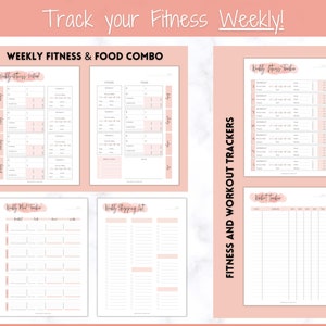 Fitness Planner, Weight Loss Tracker, BUNDLE, Workout Planner Fitness ...