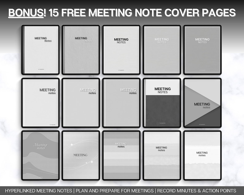 Digital Meeting Minutes Template, Editable Meeting Notes, Digital ...