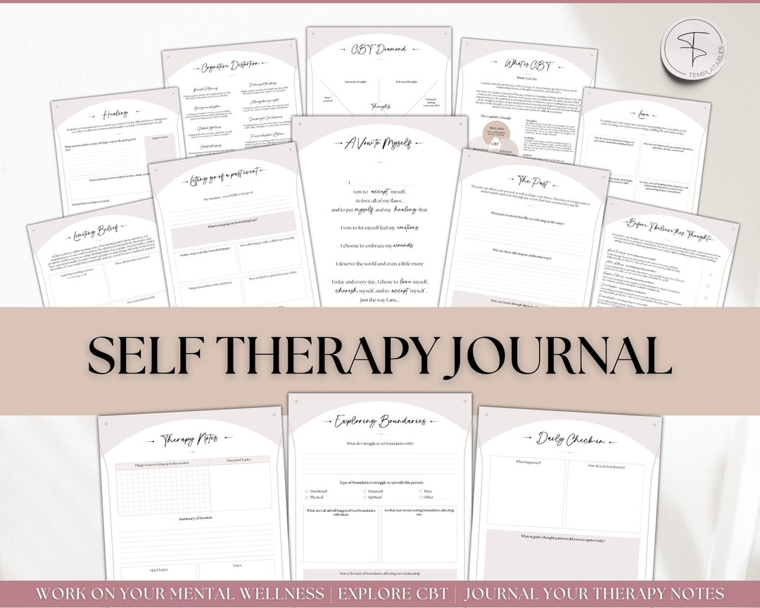 Self Therapy Journal, 30+ Page Self-therapy Workbook, Based on CBT ...