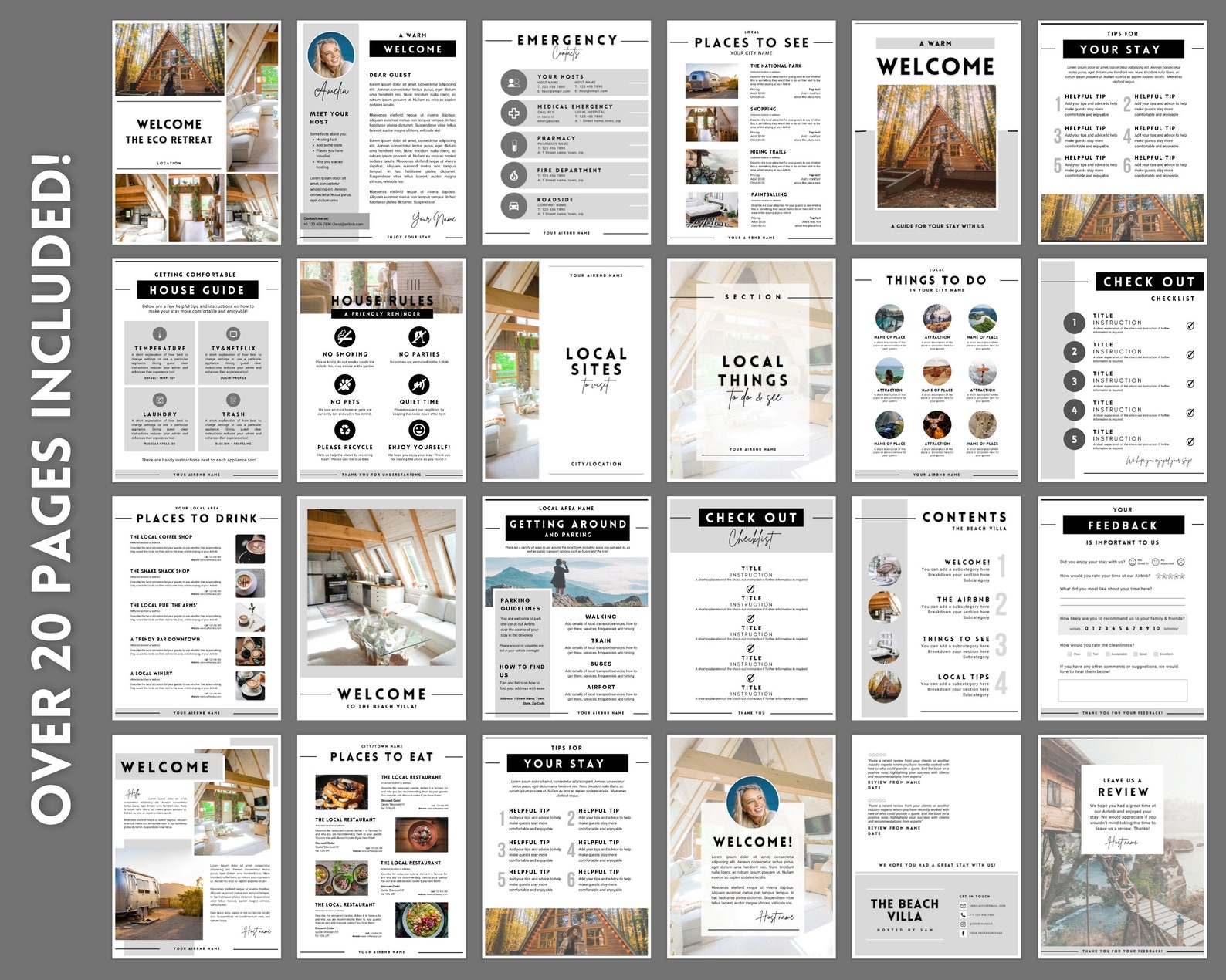 Airbnb Welcome Book Template Editable Canva Welcome Guide - Etsy