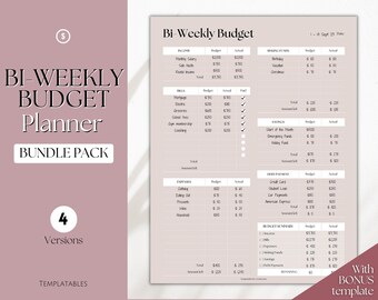 Biweekly Budget Planner, EDITABLE Bi-weekly Template, Printable ...