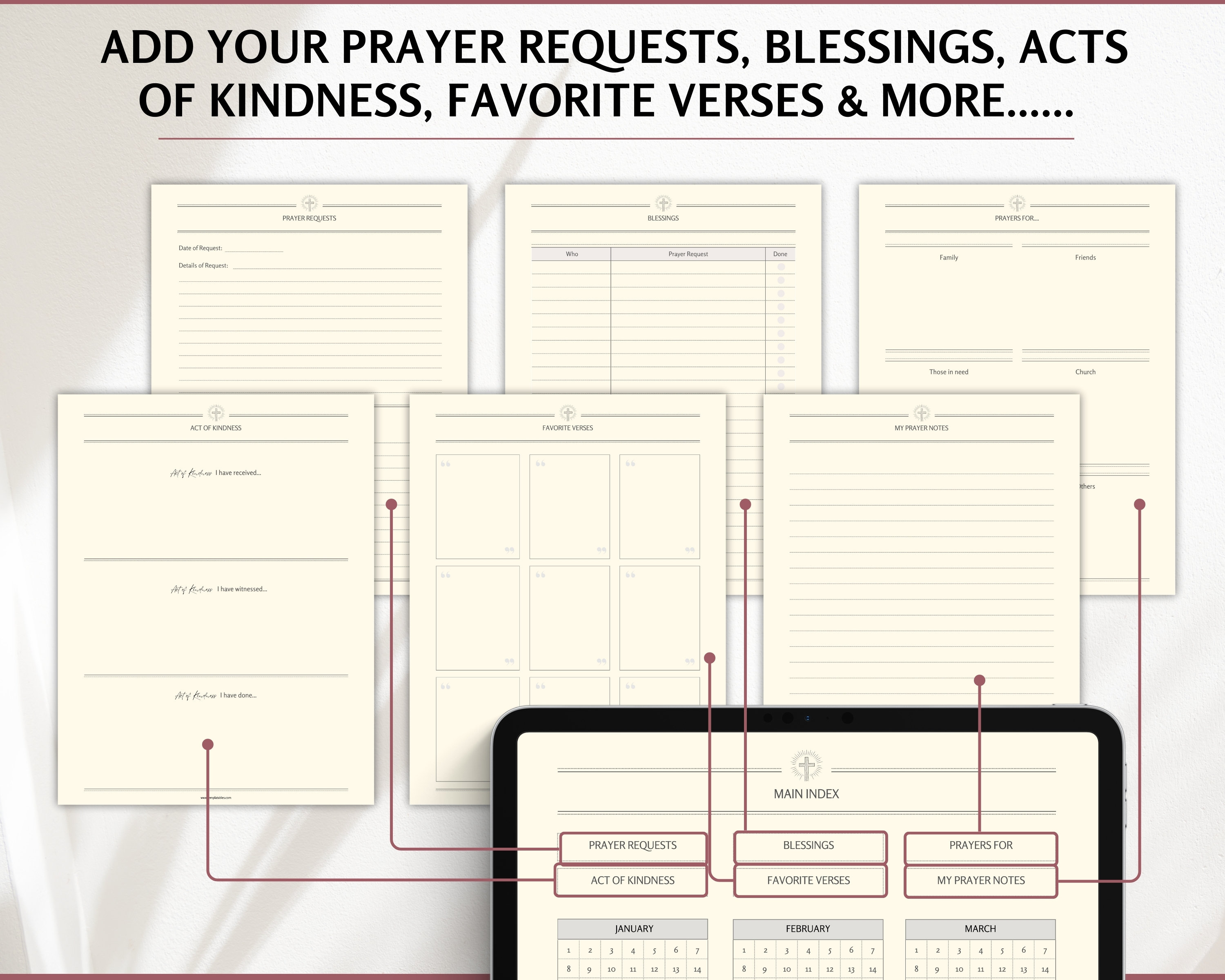 Prayer Journal, Faith Based Digital Planner, Christian Bible Study ...