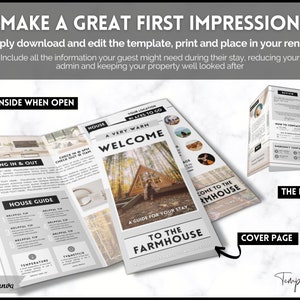 Airbnb Welcome BROCHURE Template, Editable TRIFOLD Guide, Guest Book ...
