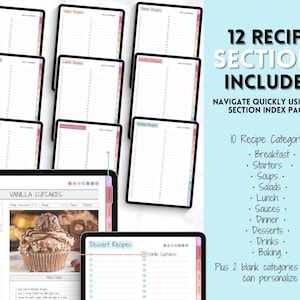 Recipe Book Template, Digital Recipe Book, Recipe Template, Digital ...
