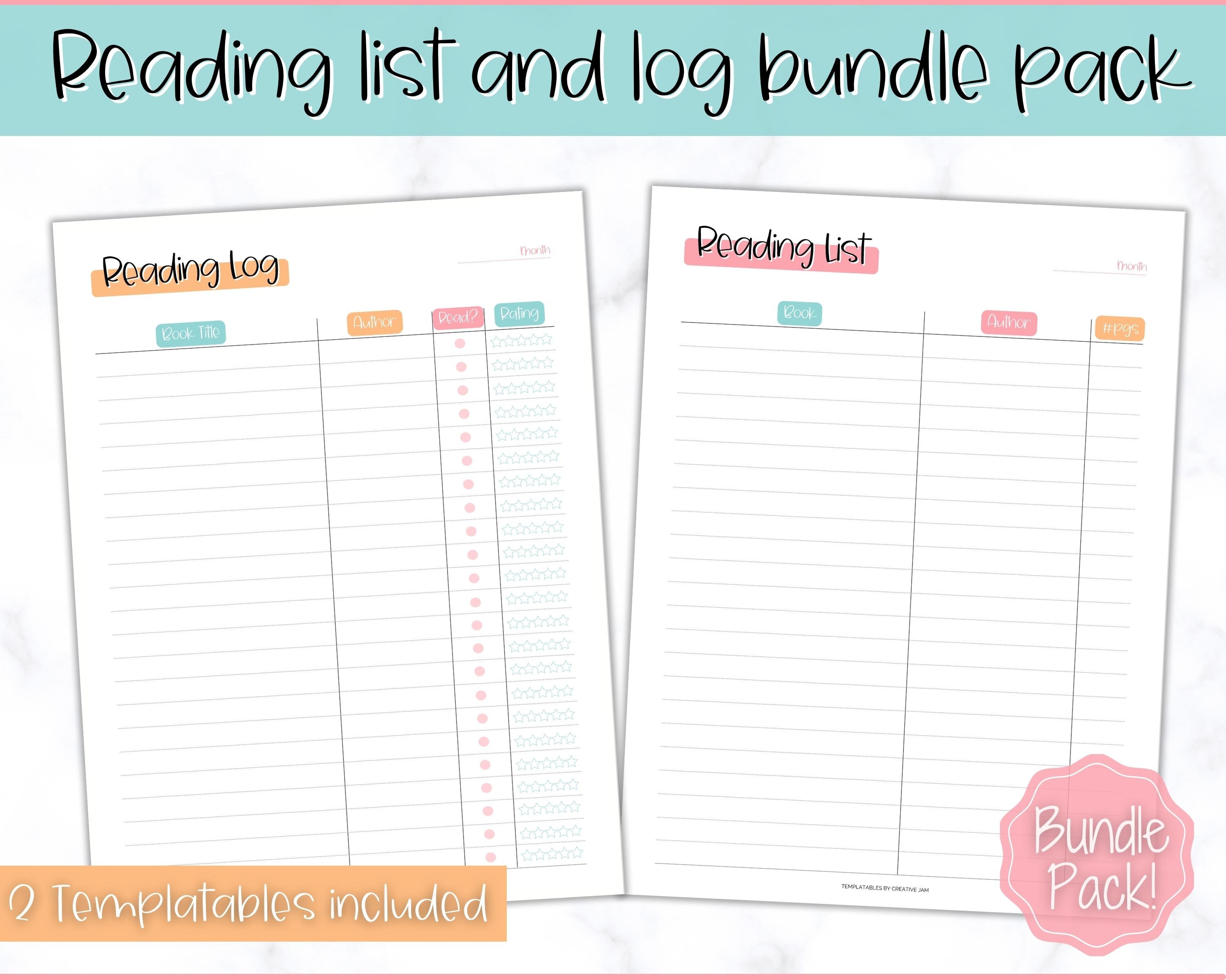 Reading LIST Printable Kids Reading Log Summer Reading - Etsy UK
