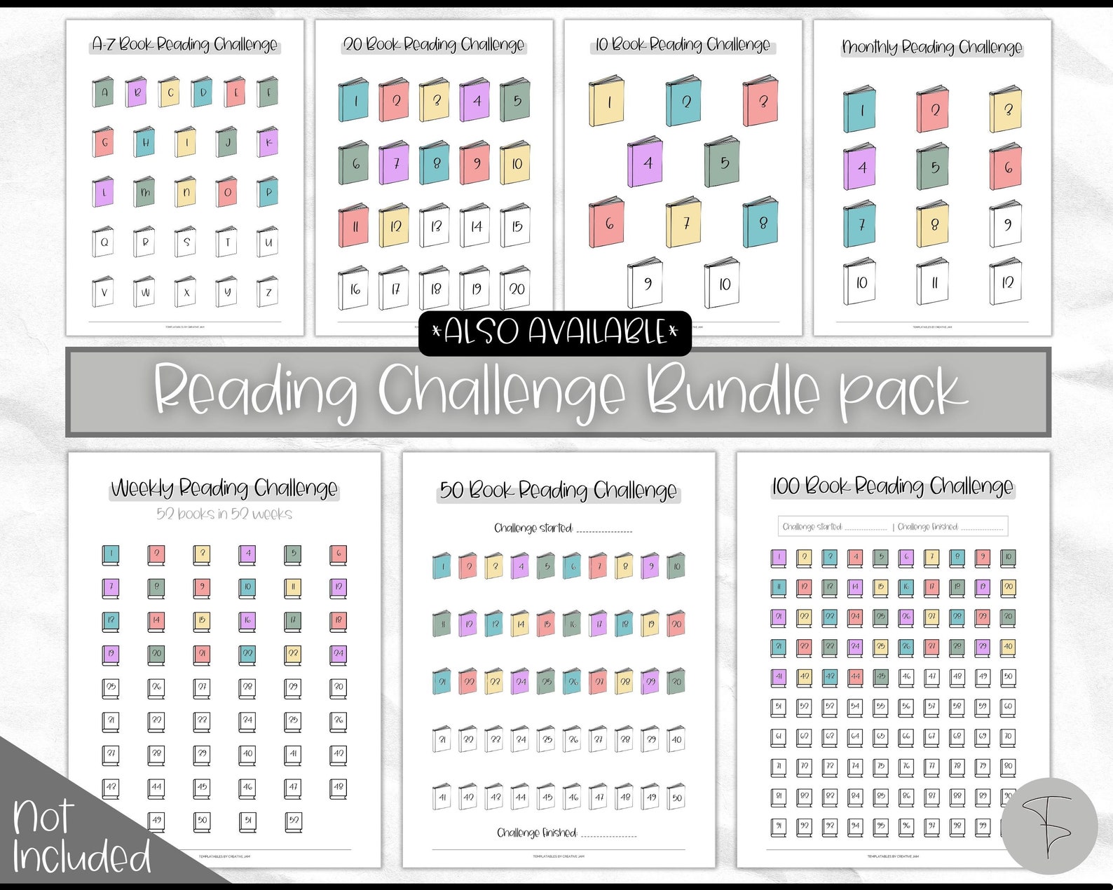 50 Book Challenge Printable Reading Challenge BUNDLE 50 - Etsy UK