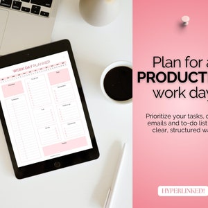 Work Planner, Digital Planner, Work Day Organizer, Daily Planner, Work ...