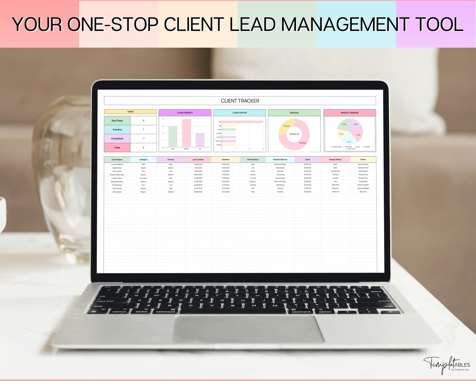 Lead Tracker Spreadsheet, CRM Client Tracker, Small Business Owner ...