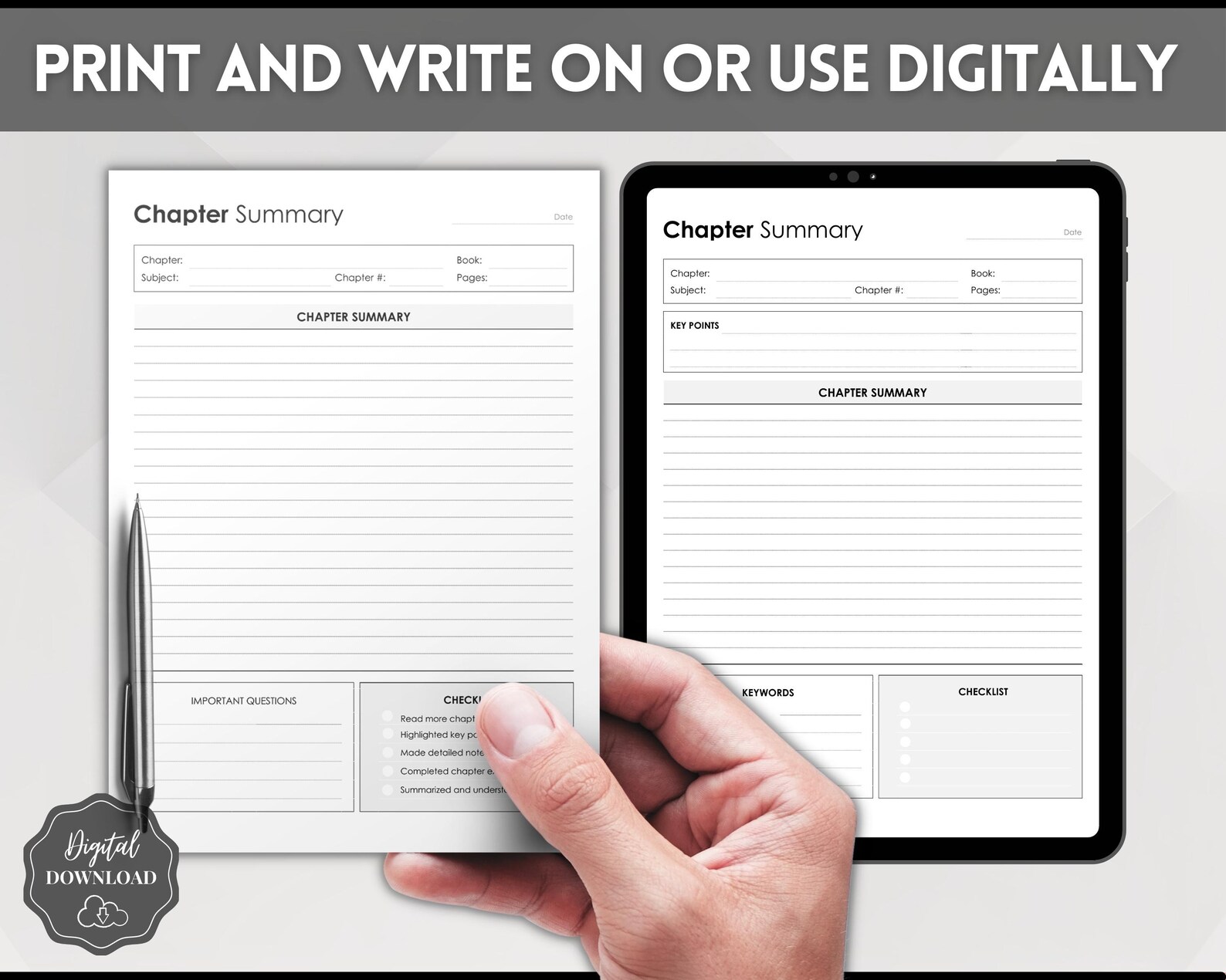 EDITABLE Chapter Summary Template Study Guide Textbook - Etsy UK
