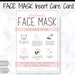 Face Mask LABEL CARE CARD Labels for Handmade Items Face - Etsy