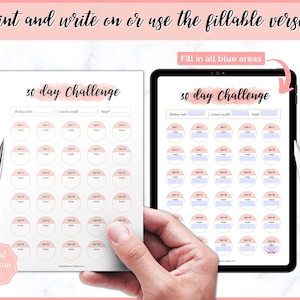 30 Day Weight Loss Tracker, 30 Day Challenge, Weightloss Journal ...
