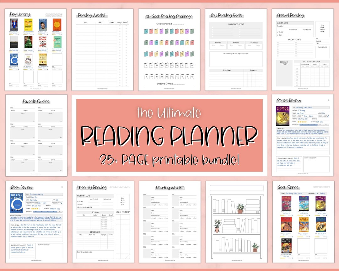Reading Tracker, Book Tracker, Printable Reading Challenge, Book Review ...
