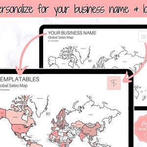 EDITABLE GLOBAL Sales Map, Etsy World Sales Tracker, Business Sales Map ...