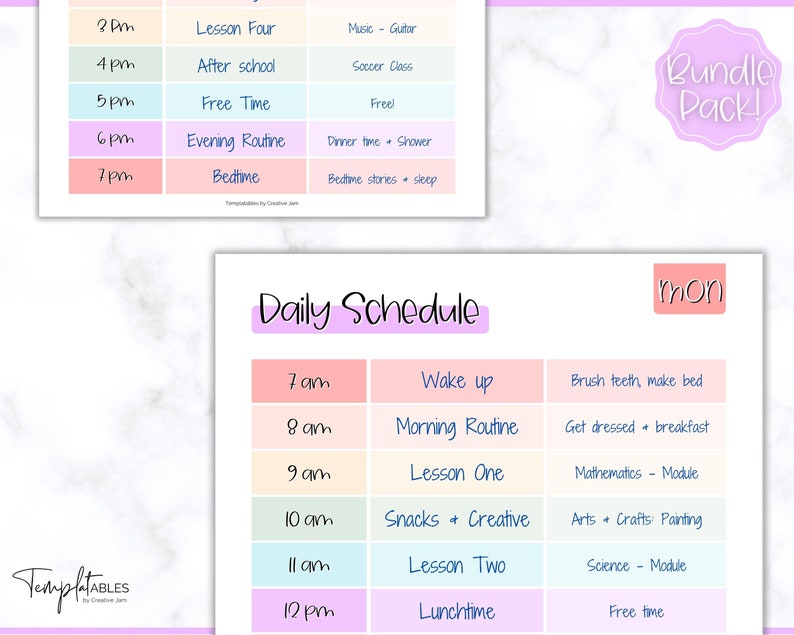 Daily Schedule Kids Homeschool Weekly Planner Daily Routine - Etsy