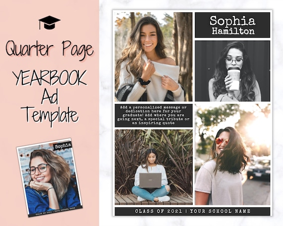 QUARTER Page Yearbook Template Senior & High School - Etsy