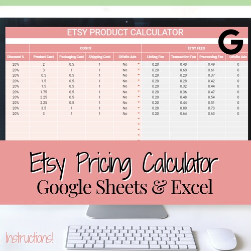 Etsy Profit Calculator Pricing Spreadsheet for Small Business | Etsy