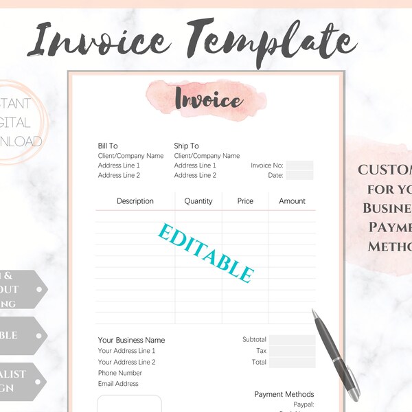 Invoice Tracker Printable - Etsy