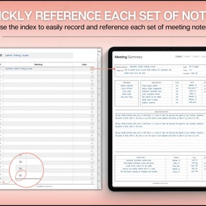 Digital Meeting Minutes Template, Editable Meeting Notes, Digital ...