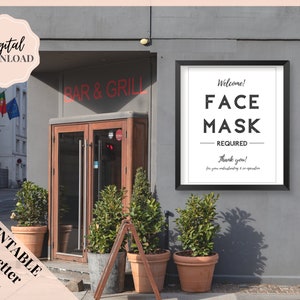 Face Mask Sign, Face Masks Required, Please Wear a Face Mask Print ...