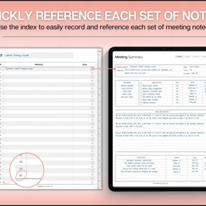 Digital Meeting Notes Template, Editable Meeting Minutes, Digital ...