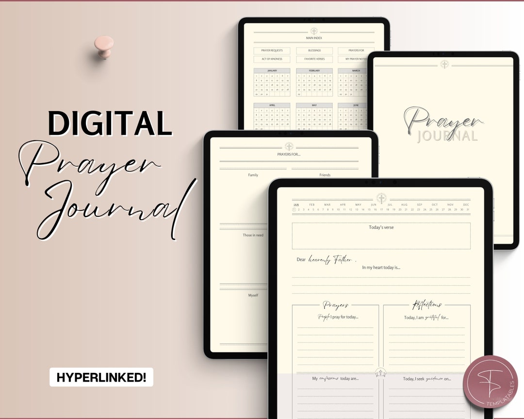 Prayer Journal, Faith Based Digital Planner, Christian Bible Study ...