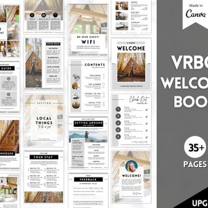 VRBO Welcome Book Template, Editable Canva Welcome Guide, Airbnb House ...