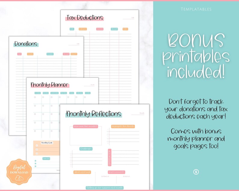 Financial Planner Printable BUNDLE Budget Template Savings - Etsy