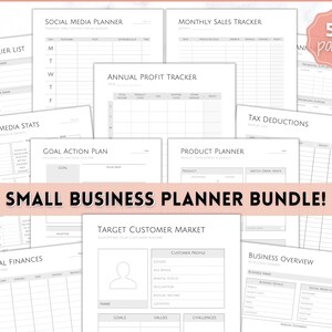 Small Business Planner Printable BUNDLE, Business Planner, Side Hustle ...