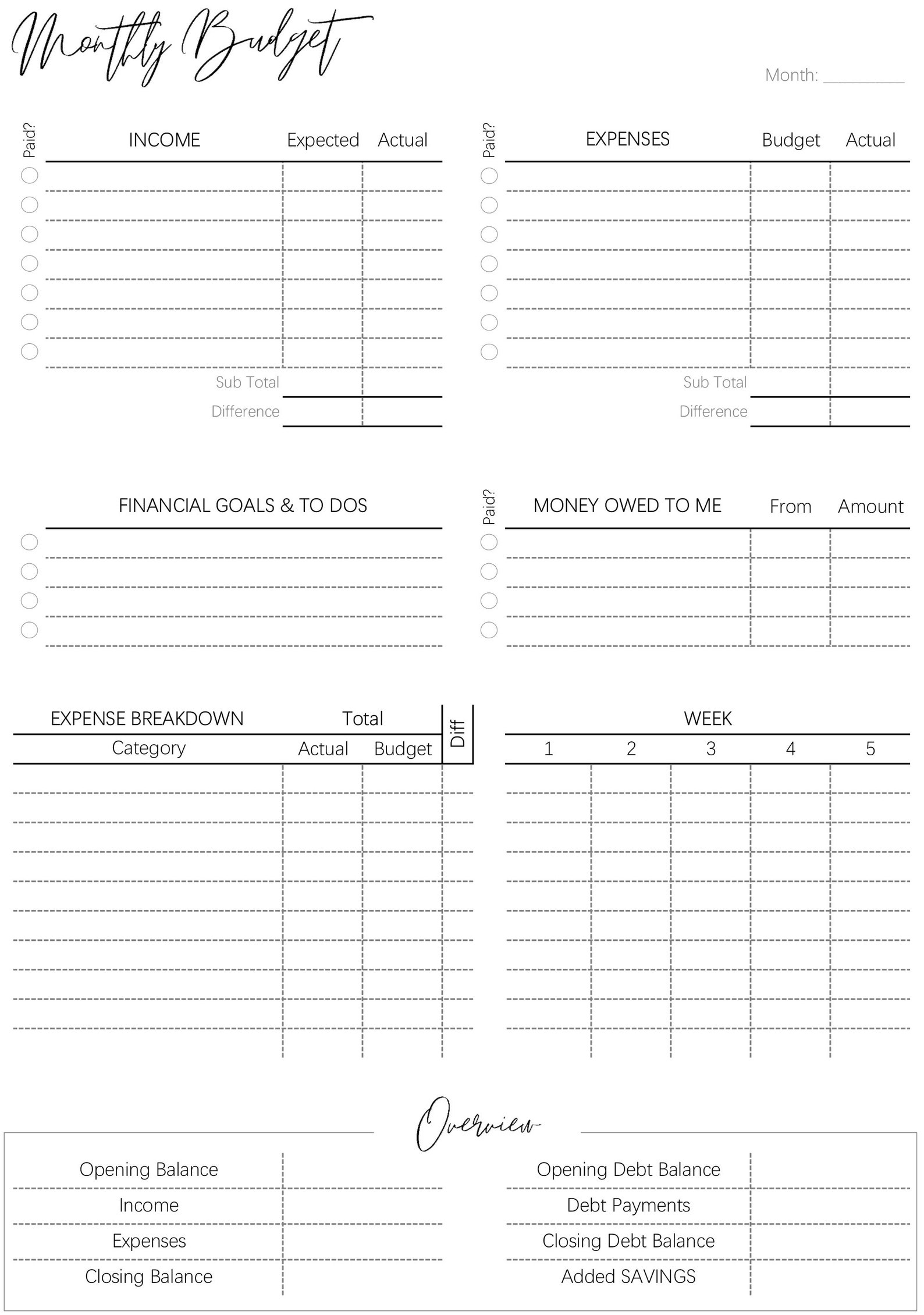 monthly-expense-tracker-printable-budget-planner-budget-etsy-uk