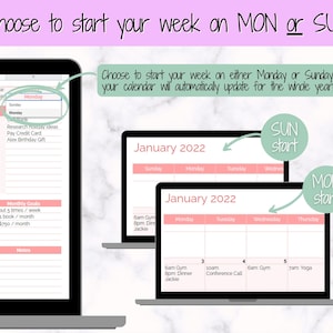 EDITABLE Monthly Calendar, Monthly Planner Template, Automated ...