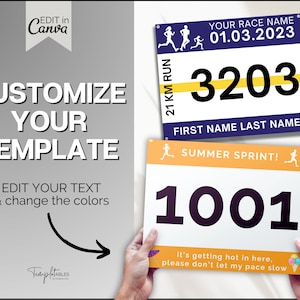 Editable Race Bib Templates, 7 Running Race Bib Templates Included ...