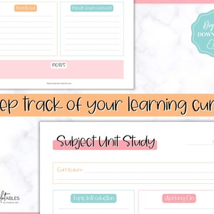 Unit Study Planner, Printable Homeschool Planner Template, Home School ...