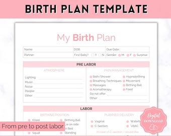 Birth Plan Template Printable Birth Plan New Mom Printable - Etsy