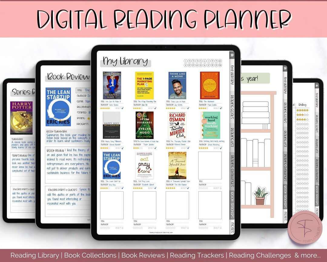 Digital Reading Journal, Digital Book Journal, Digital Reading Planner ...
