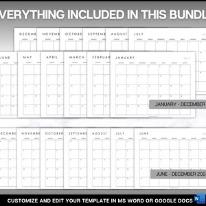 EDITABLE Monthly Calendar 2024 & 2025 Templates Included! Editable ...