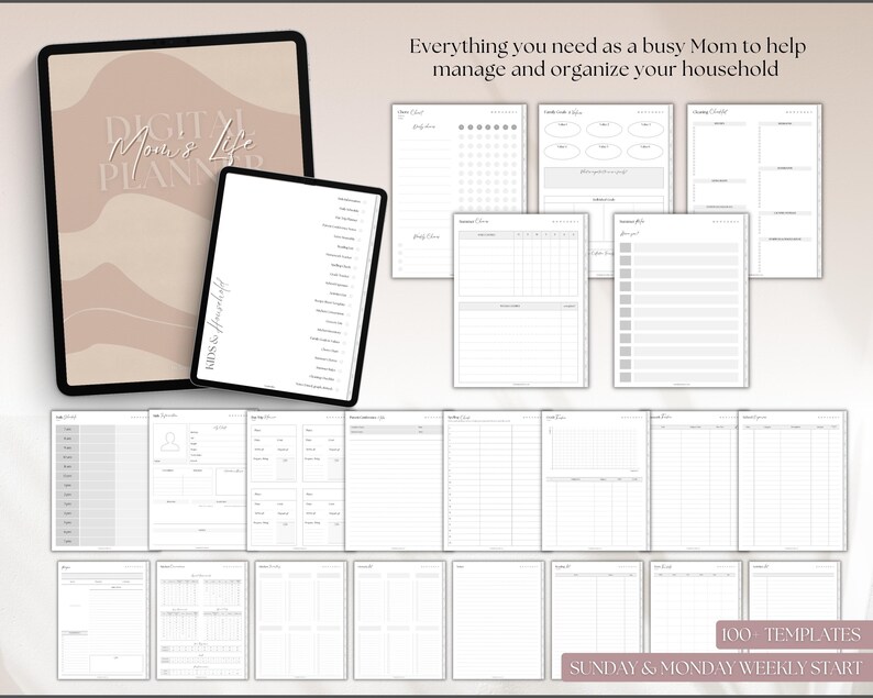 MOM Digital Planner, 2025 Mom Life Digital Planner, Busy Mom, Goodnotes ...