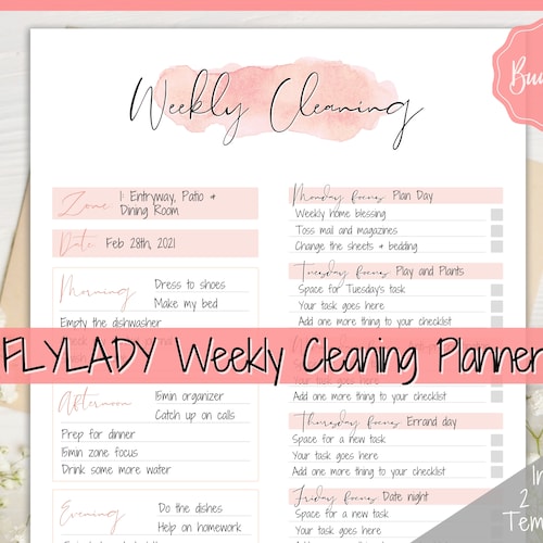Weekly Flylady CONTROL Journal Editable Zone Cleaning Home - Etsy