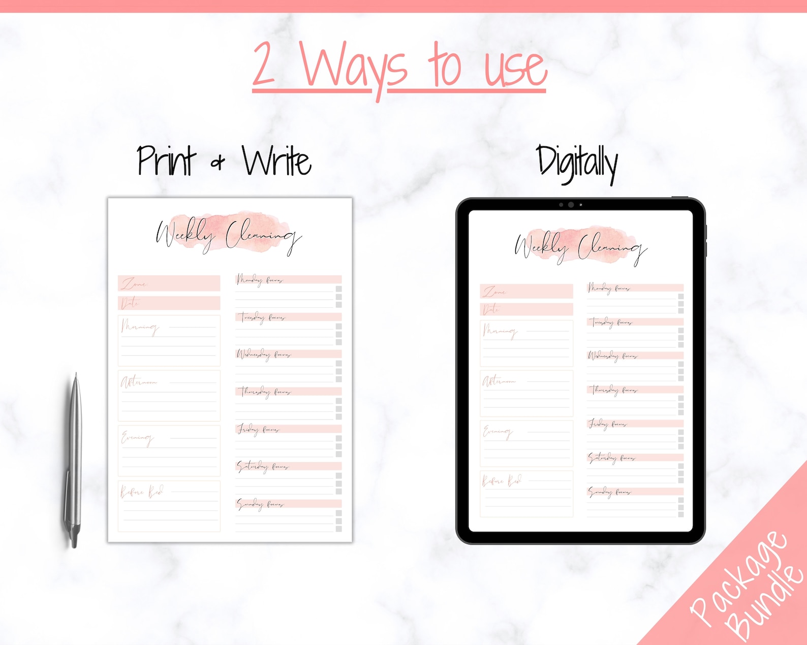 EDITABLE Cleaning Planner, FLYLADY Daily Routine, Cleaning Checklist ...