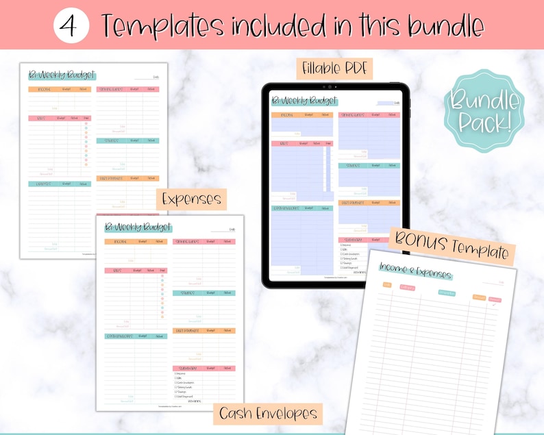 EDITABLE Biweekly Budget Planner Bi-weekly Template PDF - Etsy
